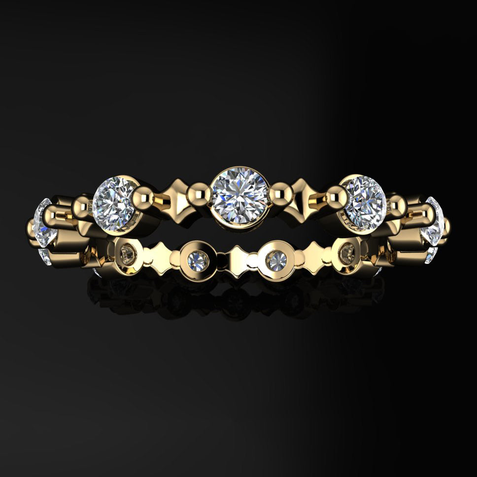 estelle ring - moissanite wedding band, moissanite stacking ring, anni – J Hollywood Designs