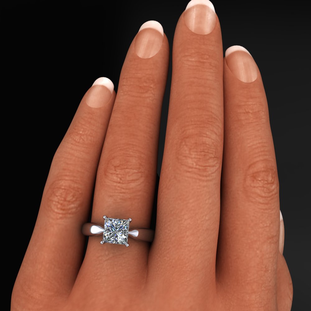 quinn ring – princess cut moissanite engagement ring, sapphire wedding ...