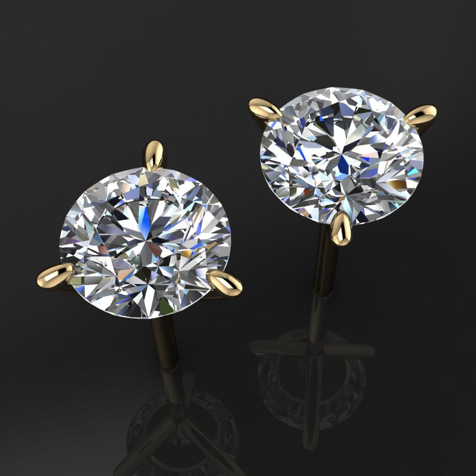 1.5 carat diamond stud earrings - lab grown diamond earrings – J Hollywood Designs